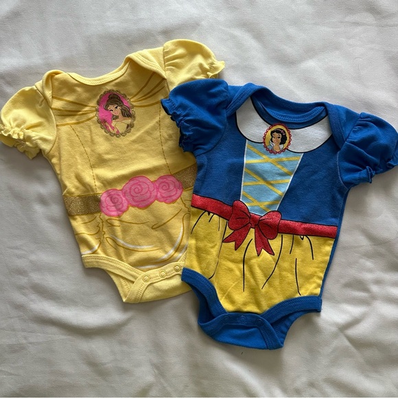 Disney | One Pieces | 5 For Snow White And Belle Nb Disney Onesie | Poshmark